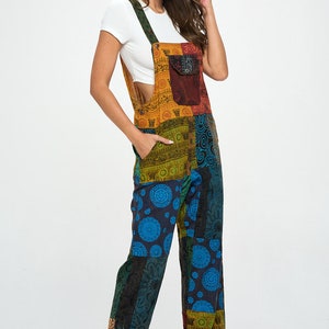 Cotton Patchwork Straightleg Overalls, Free Spirit Cloths, Boho Cloths ...