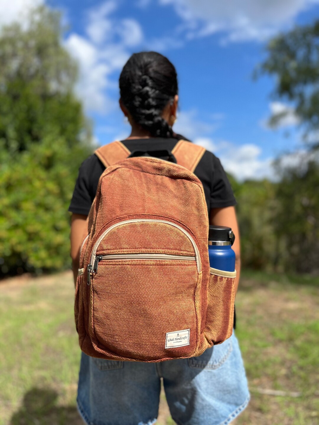 Large Hemp Backpack: Nepali Handmade Cotton Travel Bag (17") - Etsy