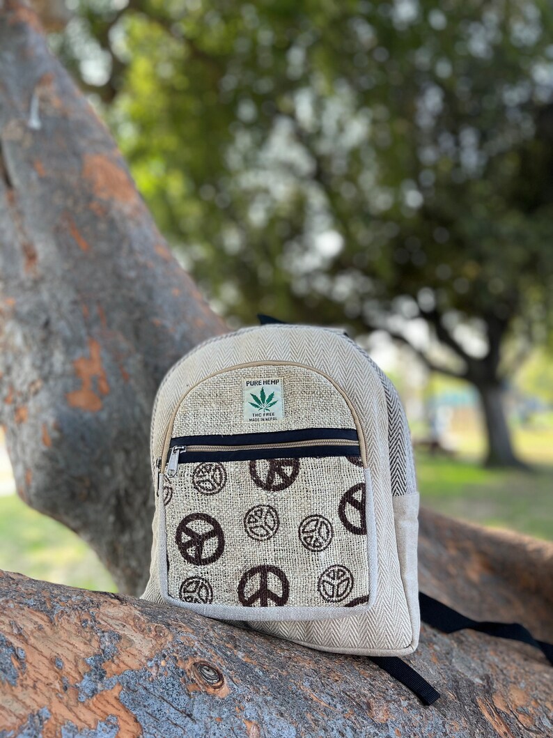 13 Peace Sign Hemp Backpack Himalayan Backpack - Etsy