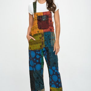 Cotton Patchwork Straightleg Overalls, Free Spirit Cloths, Boho Cloths ...