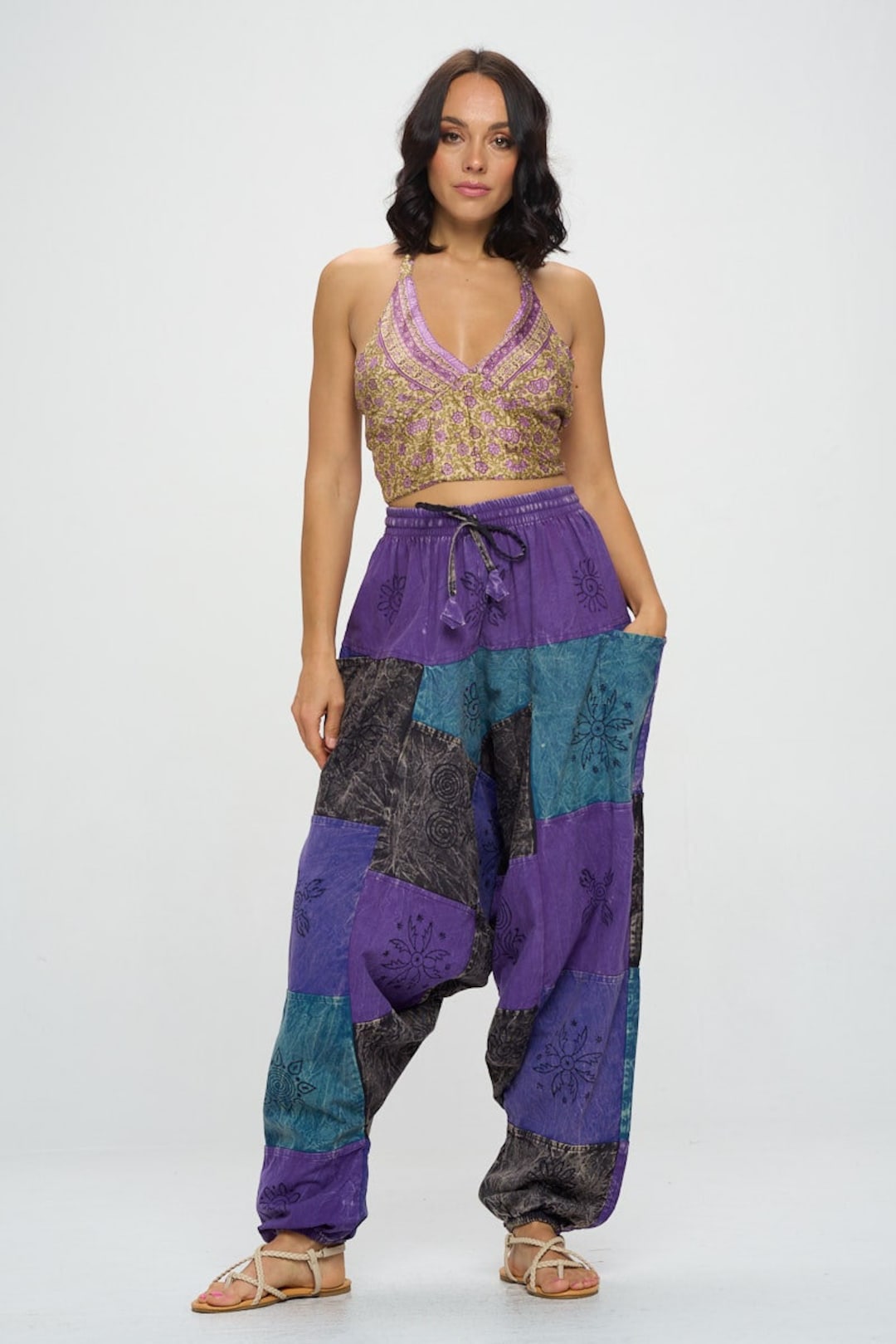 Handmade Patchworks Harem Pant, Unisex Hippie Pant, Patch Cotton Harem ...