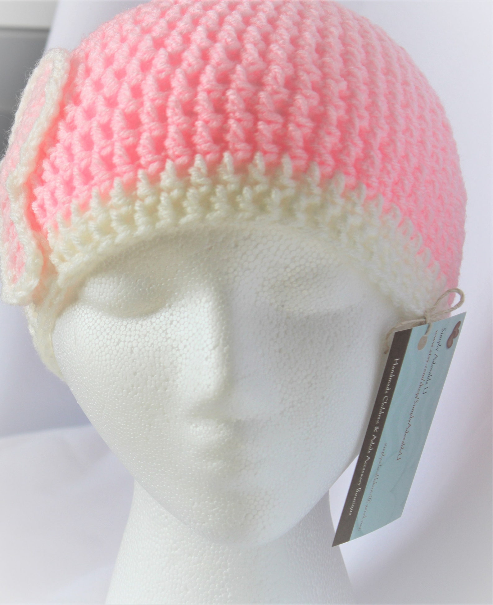 Simply Adorable U Pink Cancer Awareness Crochet Beanie/womens Chemo Hat ...
