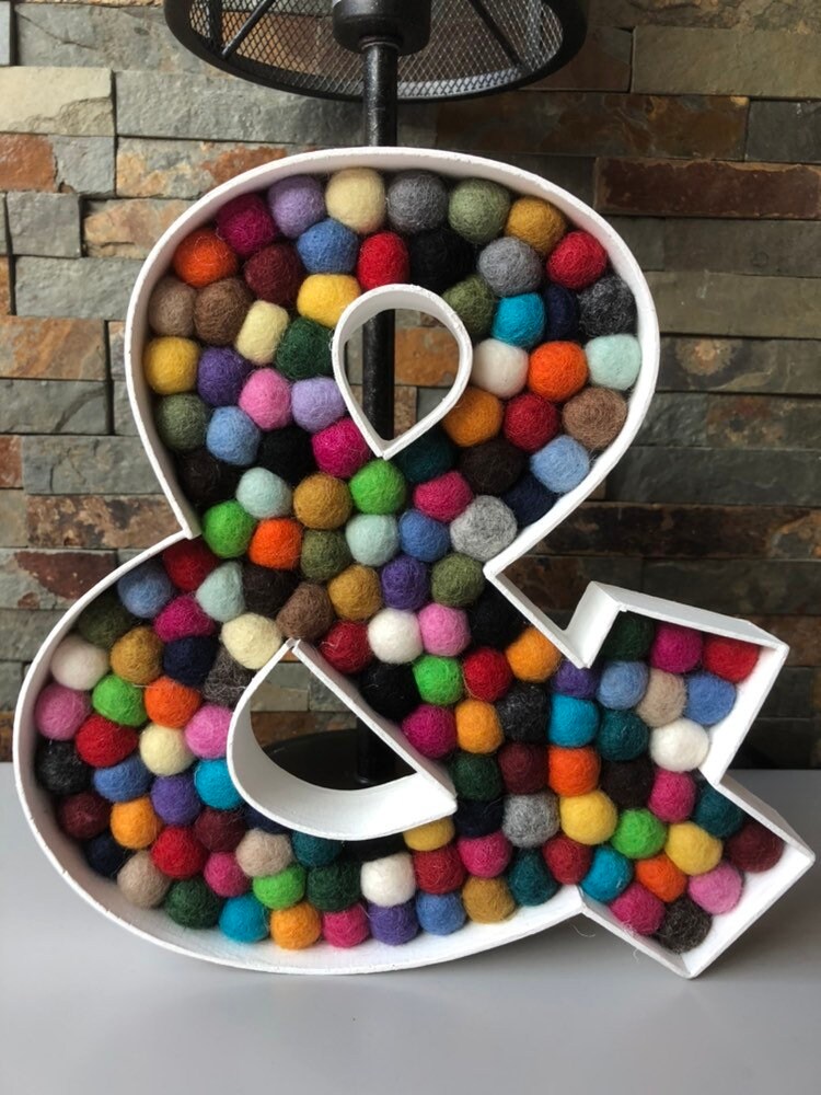 Custom Wooden Letter With Felt Balls. - Etsy