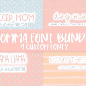 Momma Font Bundle | 4 Custom Fonts - Etsy