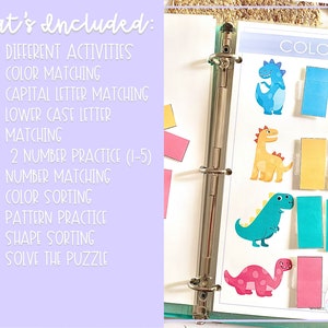Dino Busy Binder | Toddler and Preschool Activity Set | Busy Book ...
