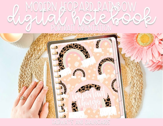 Modern Rainbow Portrait Digital Notebook 5 Tabs Lined - Etsy