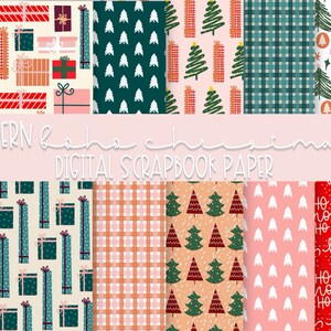 Boho Christmas Digital Scrapbook Paper | 12" X 12" | Digital or ...