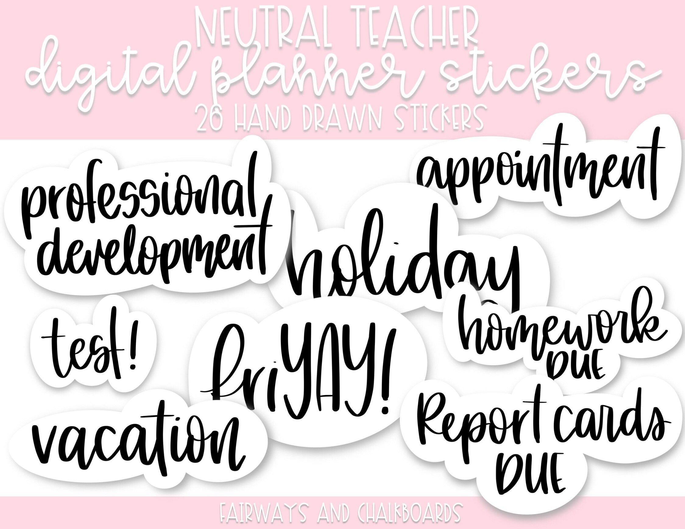 Neutral Teacher Digital Planner Stickers - Etsy