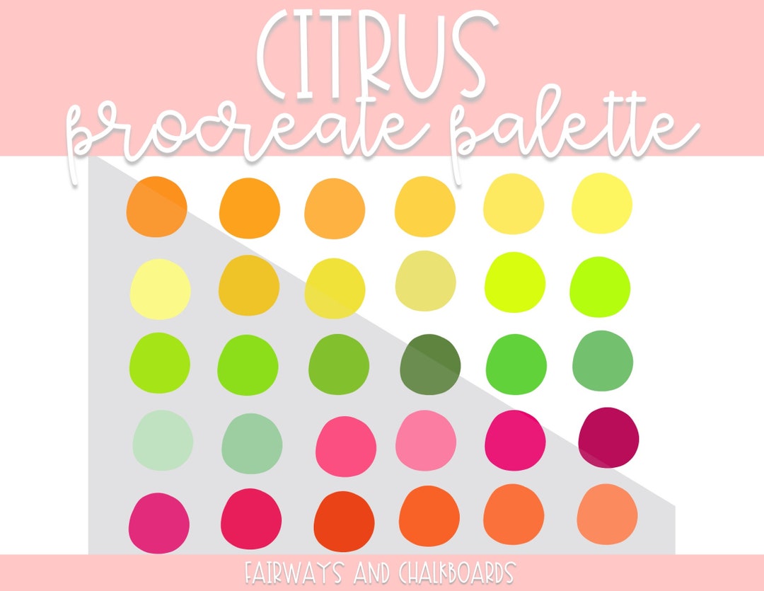 Procreate Citrus Color Palette | Bright Color Palette | Procreate ...