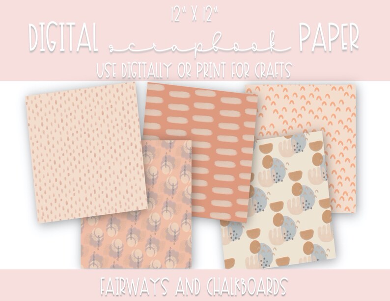 Abstract Rustic Boho Digital Scrapbook Paper 12 X - Etsy