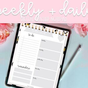 Preppy Weekly + Daily Digital TEACHER Notepad - Etsy