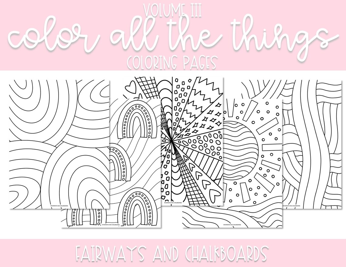 Color ALL the Things Volume Lll Hand Drawn Coloring Pages - Etsy