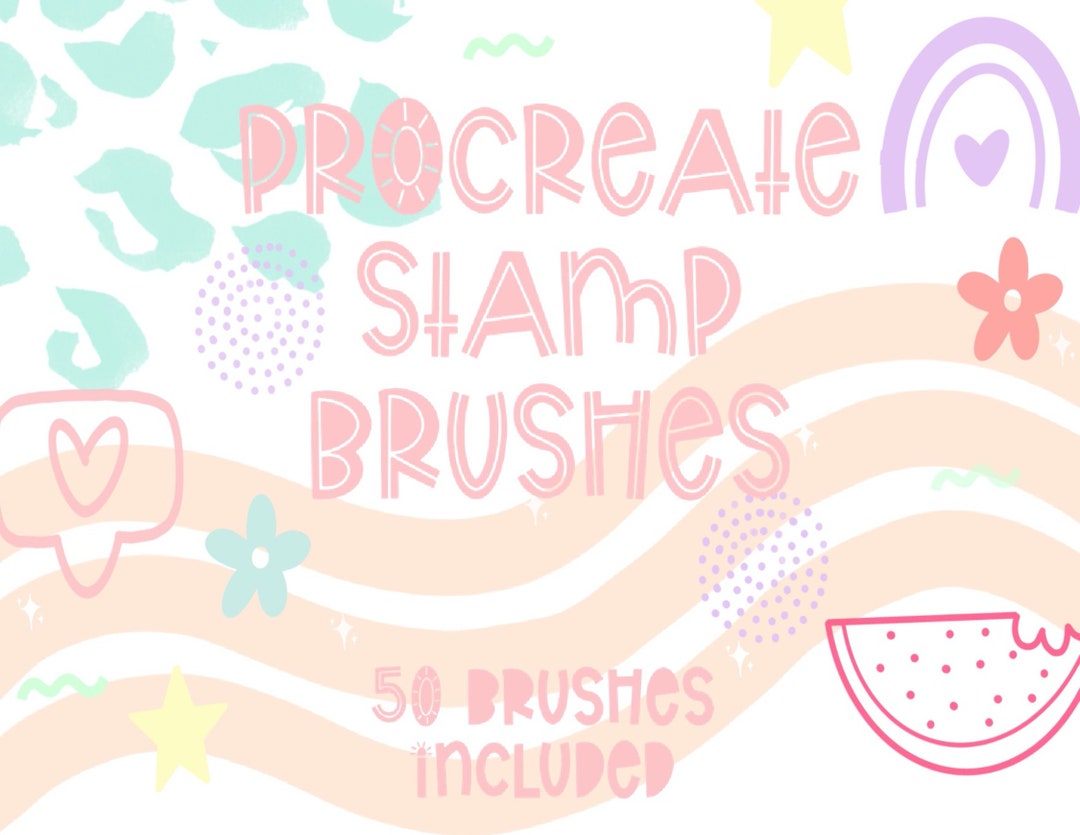 Procreate Stamp Pack | Stamp Brushes for Procreate | Doodle Stamps for ...