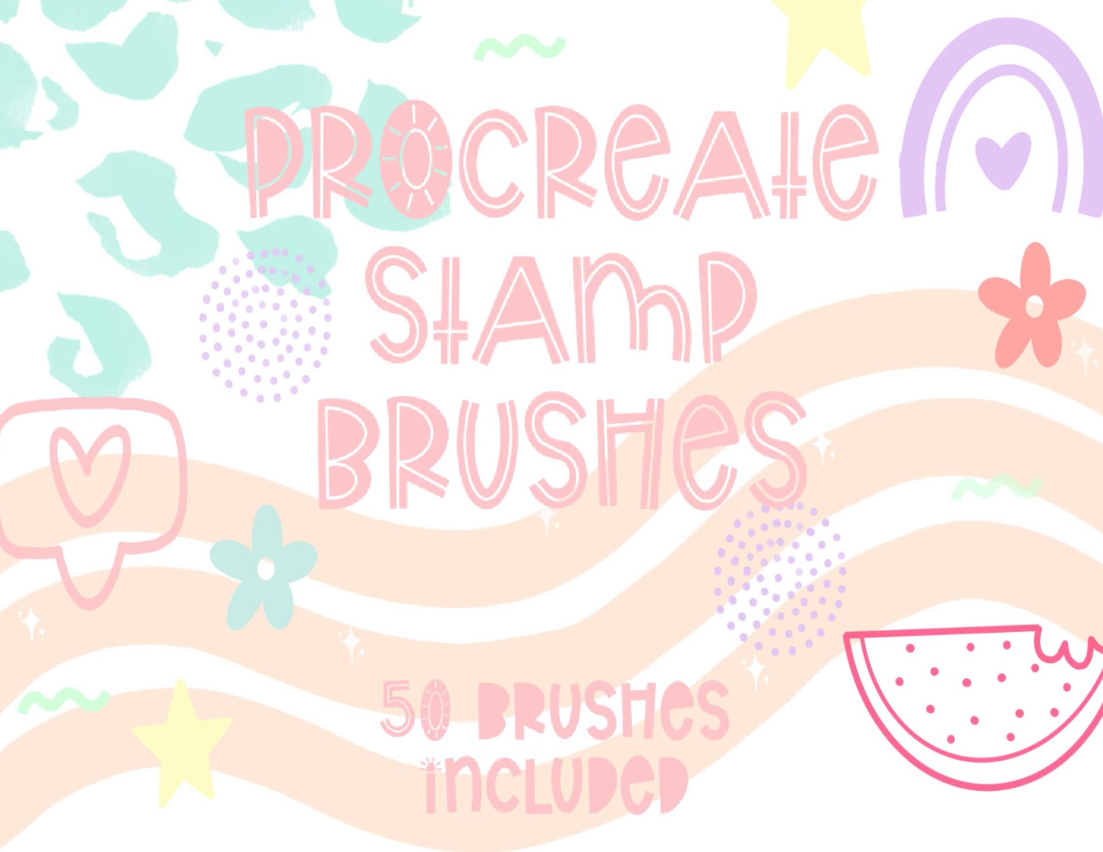 Procreate Stamp Pack | Stamp Brushes for Procreate | Doodle Stamps for ...