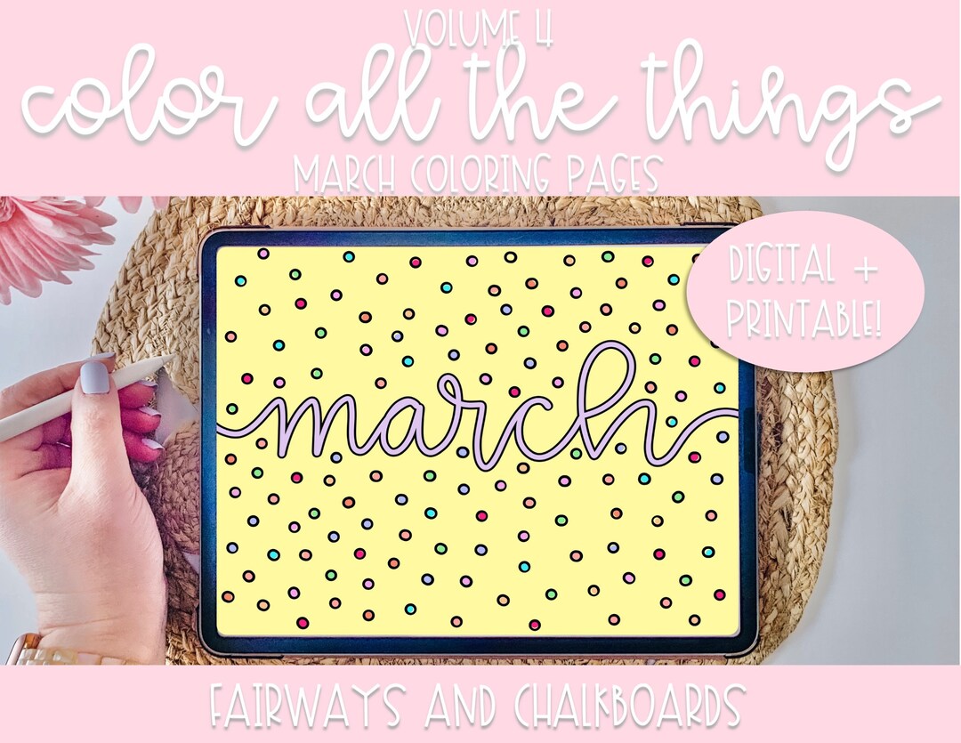 Color ALL the Things Volume 4: March Hand Drawn Coloring Pages ...