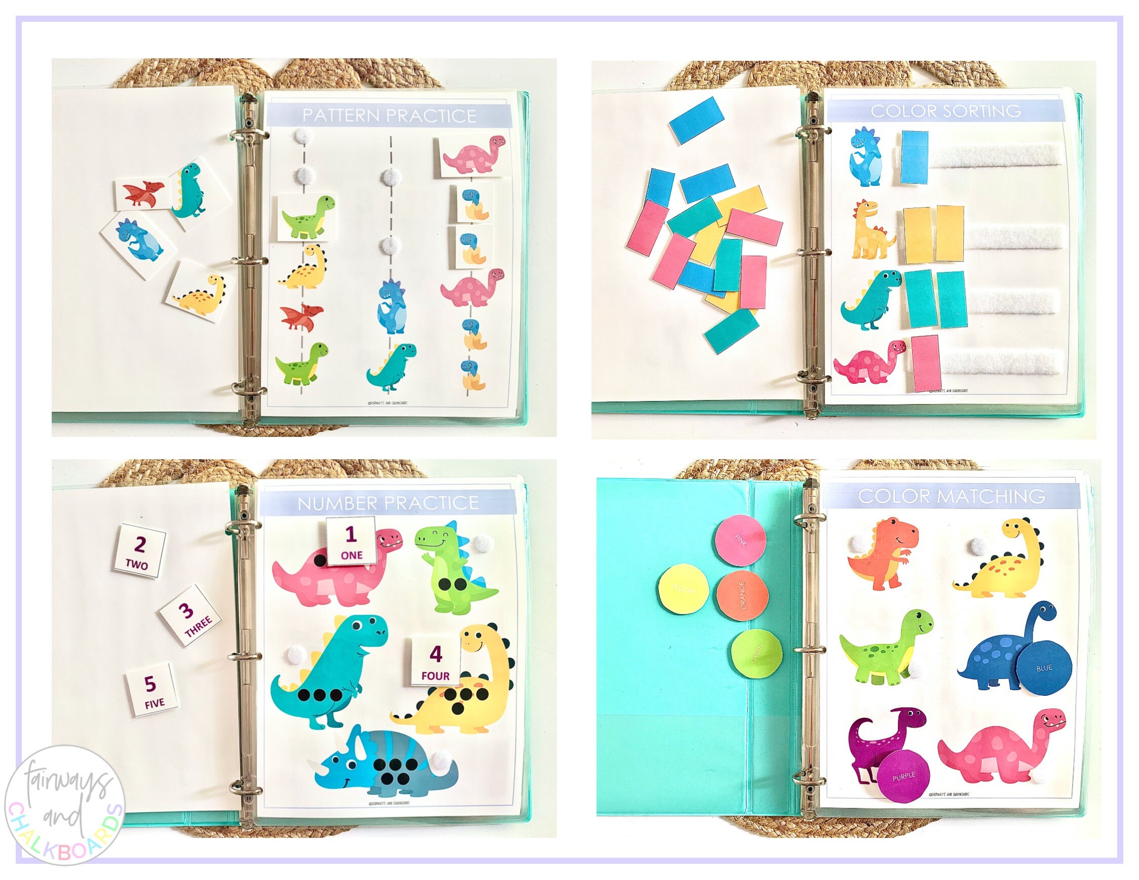 Dino Busy Binder | Toddler and Preschool Activity Set | Busy Book ...