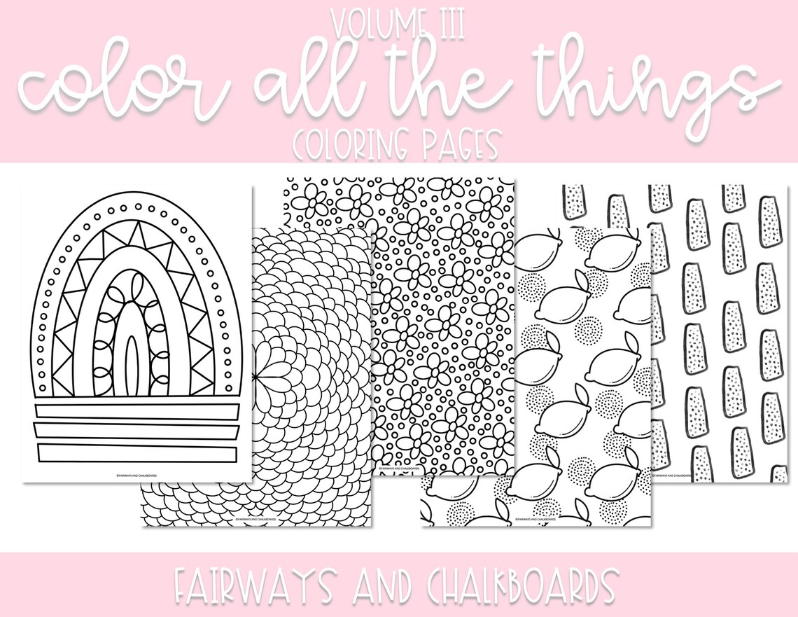 Color ALL the Things Volume Lll Hand Drawn Coloring Pages - Etsy