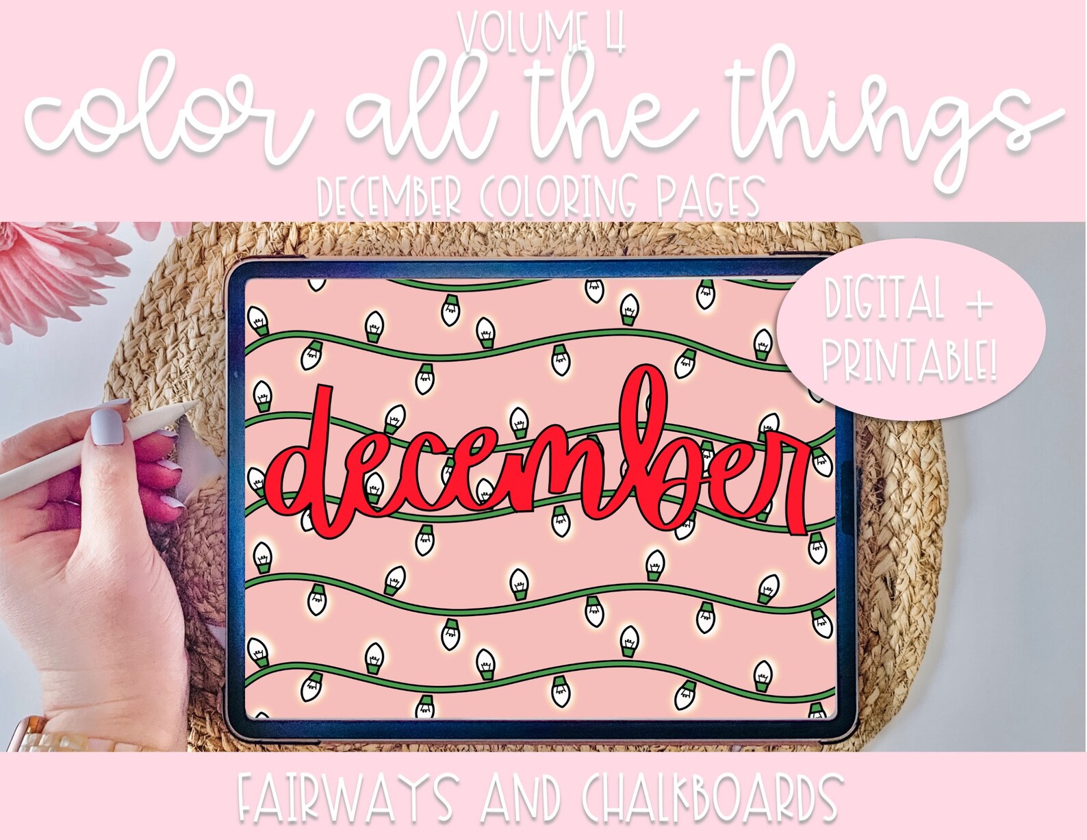 Color ALL the Things Volume 4: December Hand Drawn Coloring Pages ...
