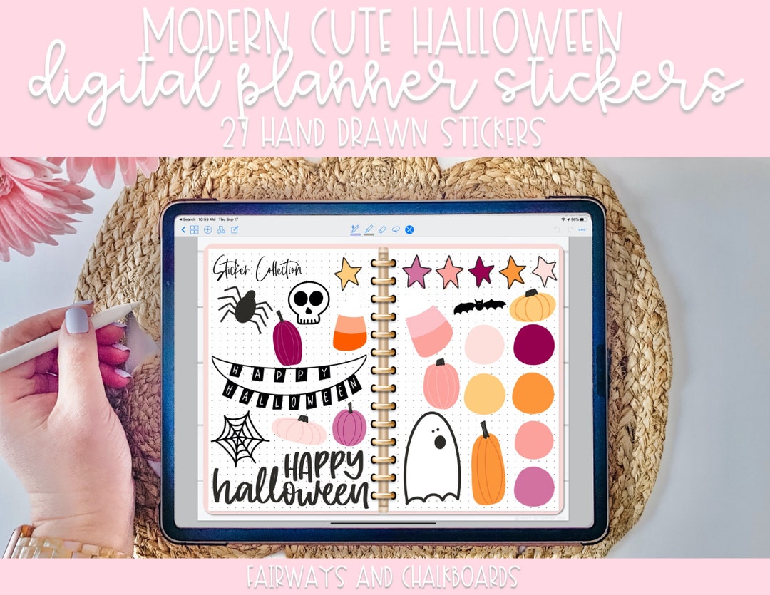 Modern Cute Halloween Digital Planner Stickers - Etsy