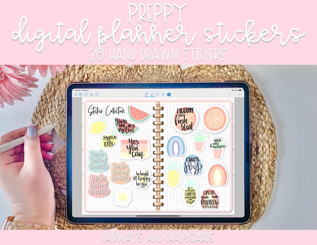 Preppy Digital Planner Stickers - Etsy
