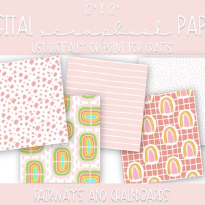 Modern Chunky Rainbows Digital Scrapbook Paper | 12" X 12" | Digital or ...