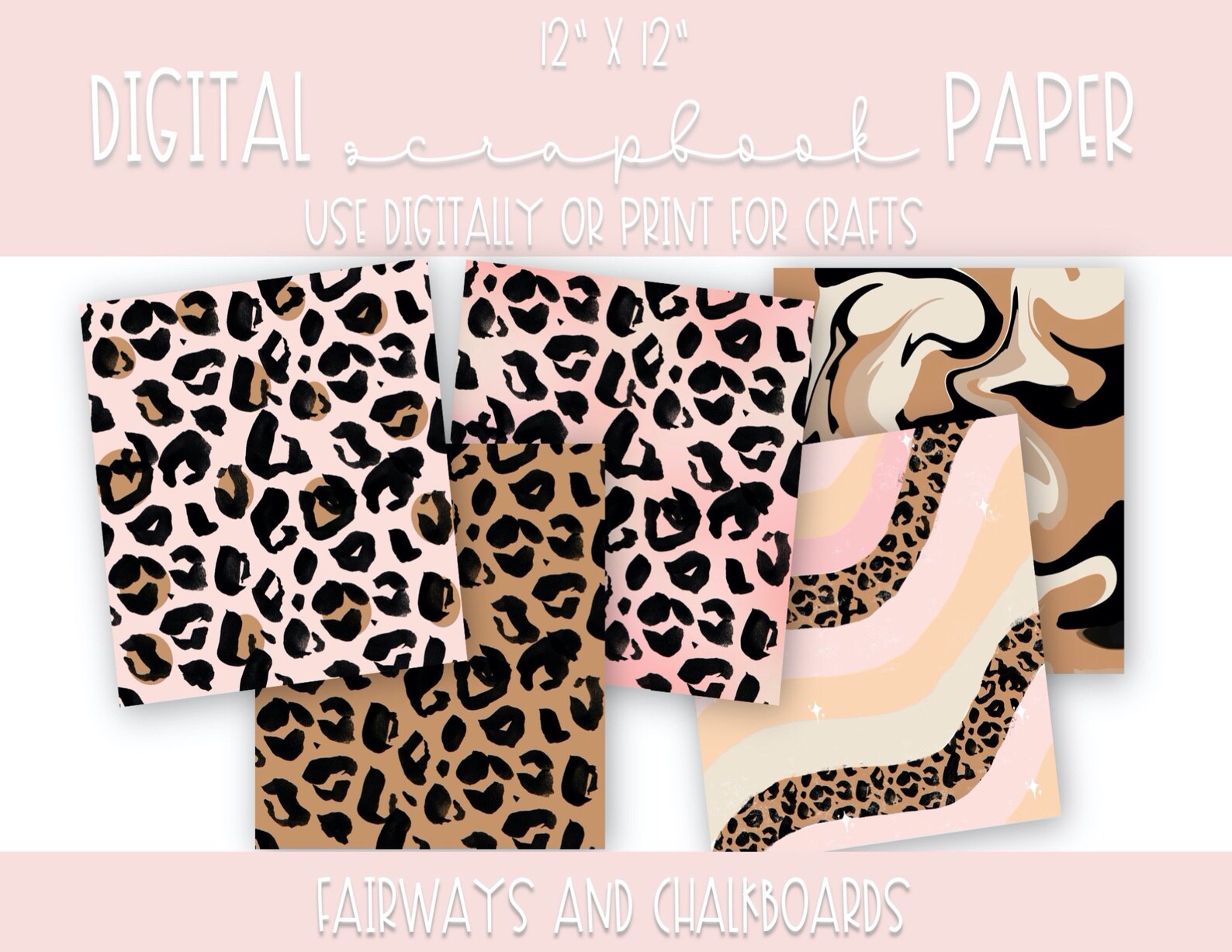 Modern Leopard Digital Scrapbook Paper 12 X 12 Digital or Printable - Etsy
