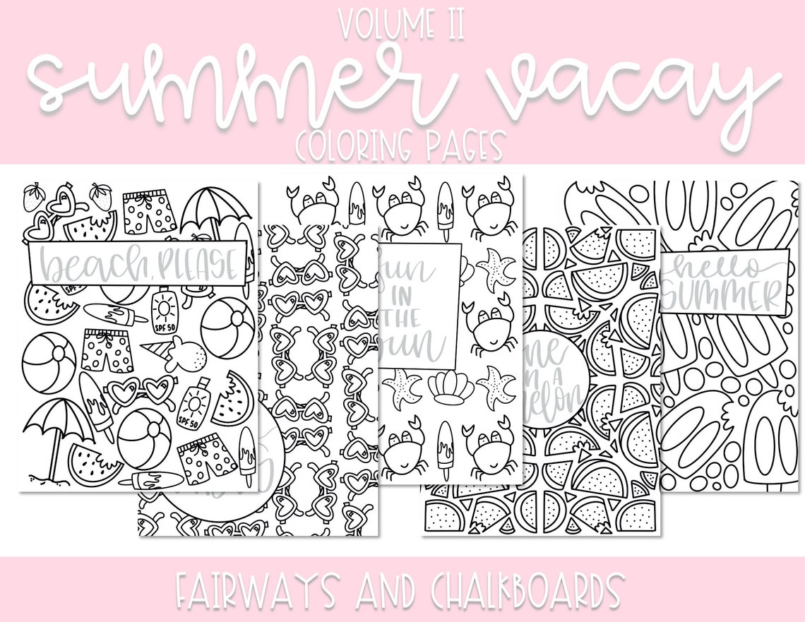 Color ALL the Things Vll: Summer Vacay Coloring Pages | Printable ...
