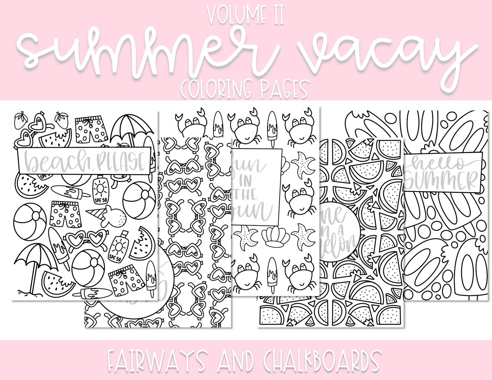 Color ALL the Things Vll: Summer Vacay Coloring Pages | Printable ...