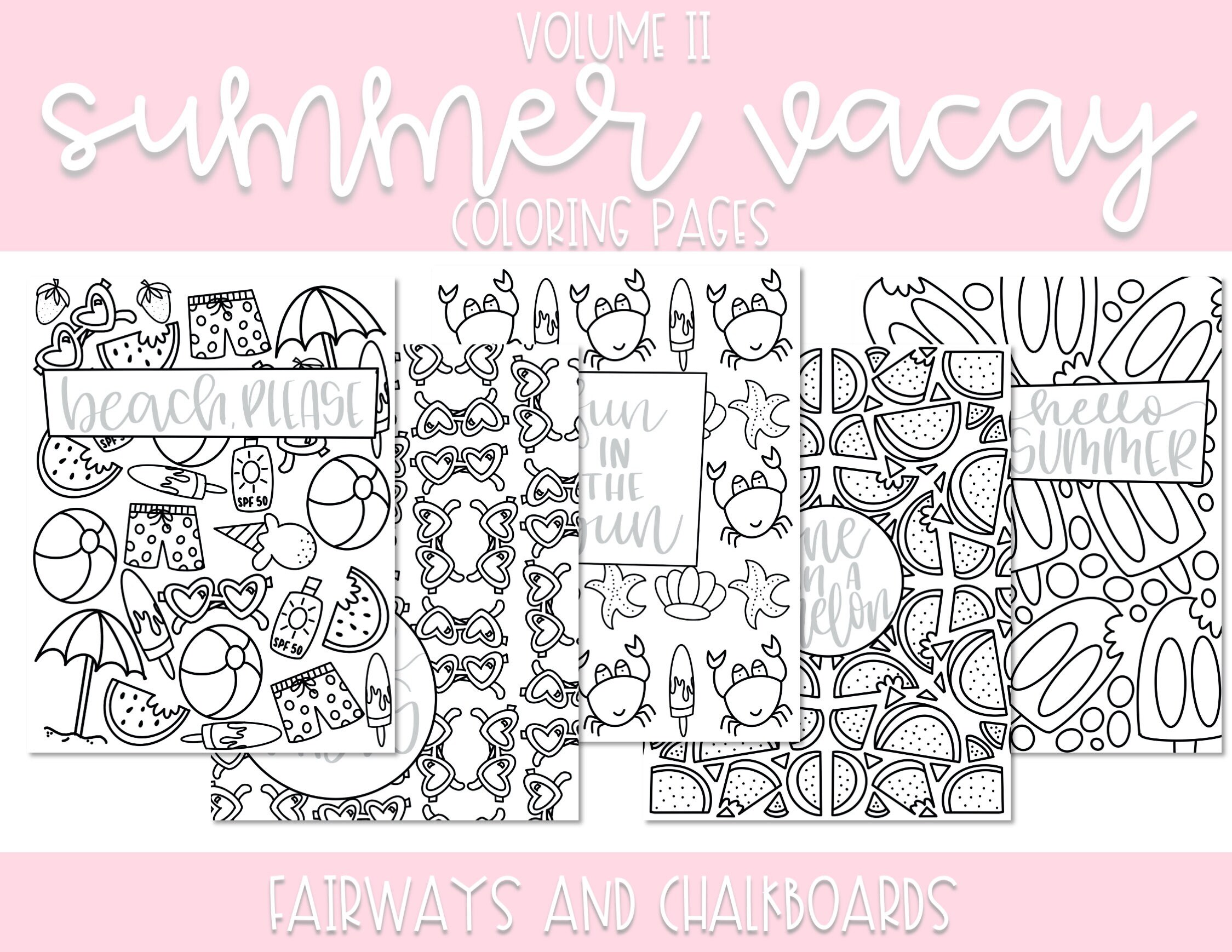 Color ALL the Things Vll: Summer Vacay Coloring Pages | Printable ...