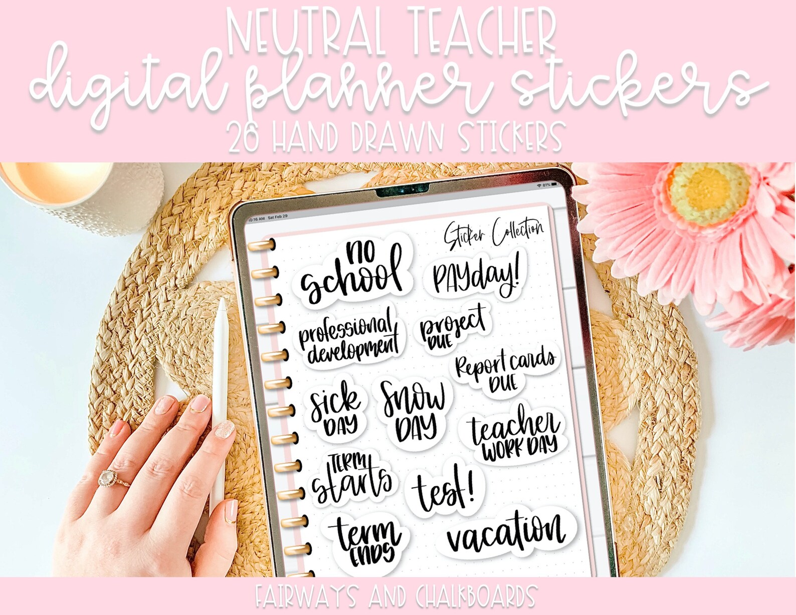 Neutral Teacher Digital Planner Stickers - Etsy