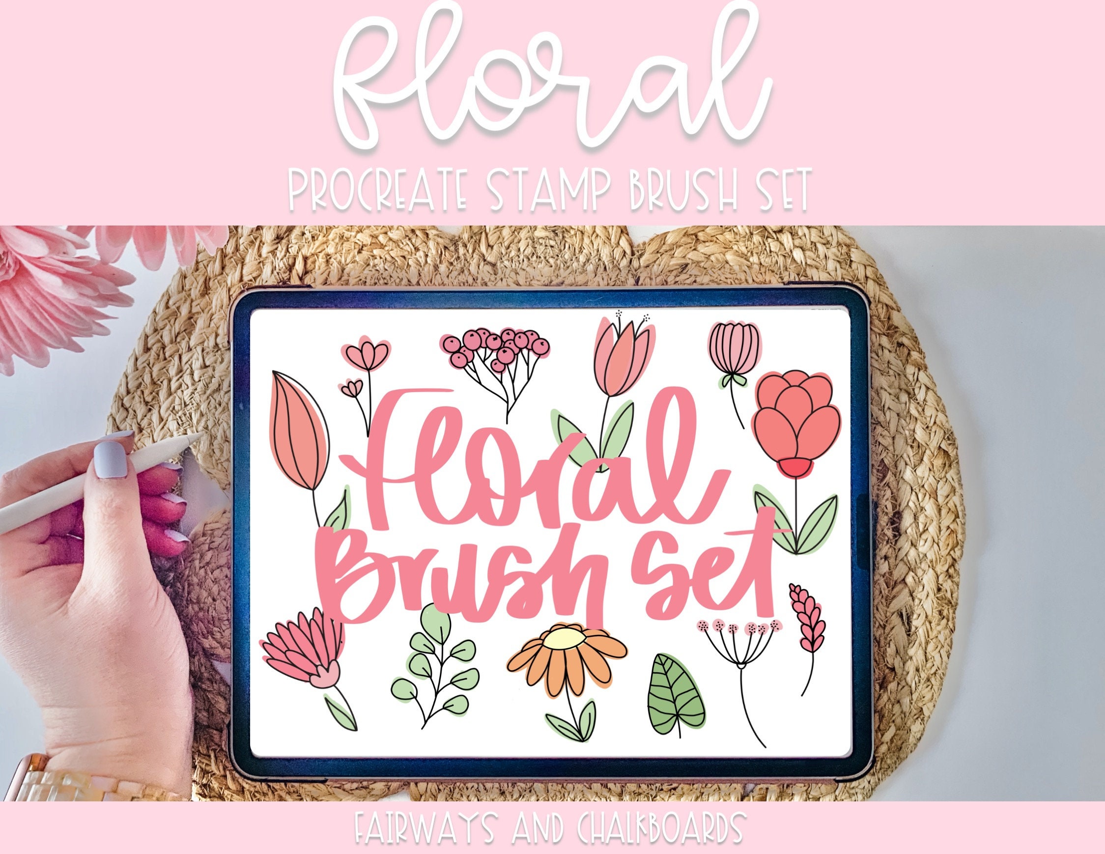 Floral Procreate Stamp Set Stamp Brushes for Procreate Doodle Stamps ...