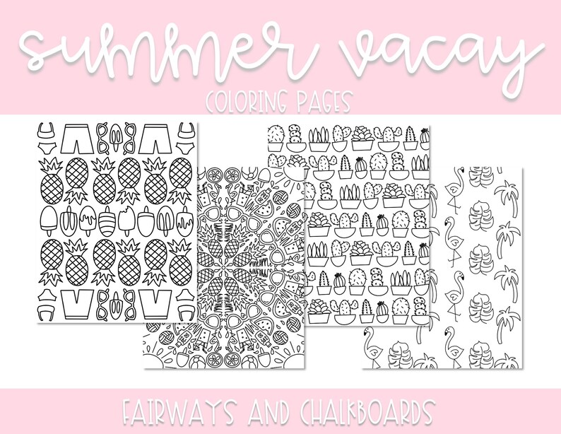 Color ALL The Things: Summer Vacay Coloring Pages Printable | Etsy