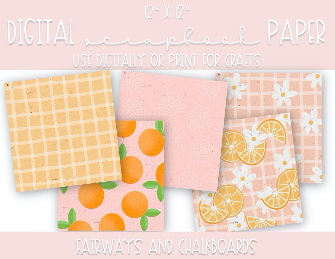 Modern Oranges Digital Scrapbook Paper 12 X 12 - Etsy