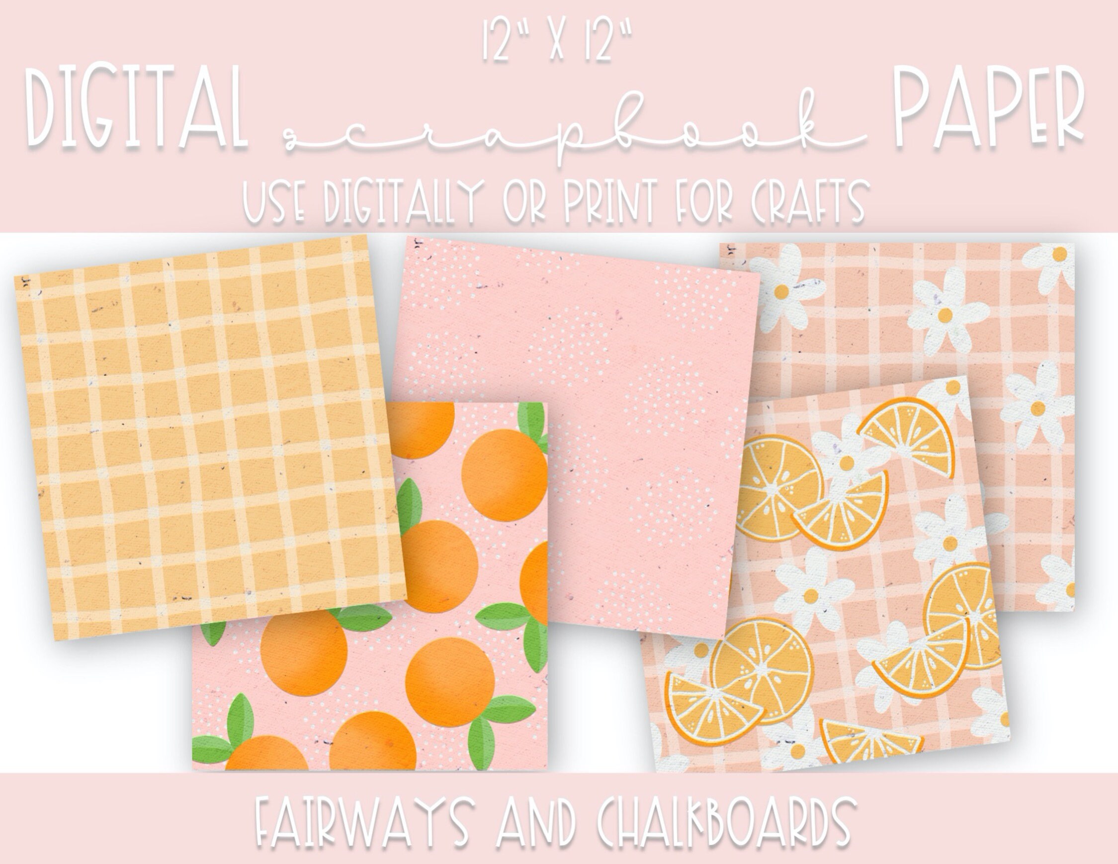 Modern Oranges Digital Scrapbook Paper 12 X 12 Digital or Printable - Etsy