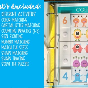 Monster Busy Binder | Toddler and Preschool Activity Set | Busy Book ...