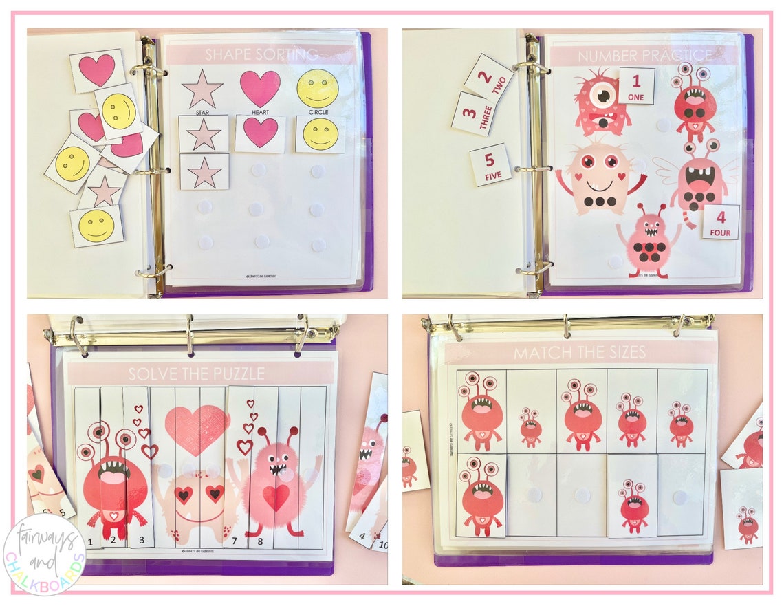 Valentine's Day Busy Binder Toddler and Preschool | Etsy