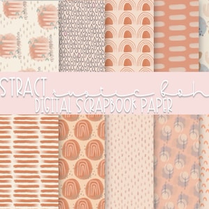 Abstract Rustic Boho Digital Scrapbook Paper | 12" X 12" | Digital or ...