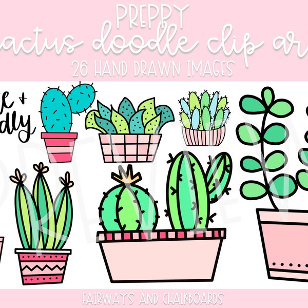 Cactus Doodle - Etsy