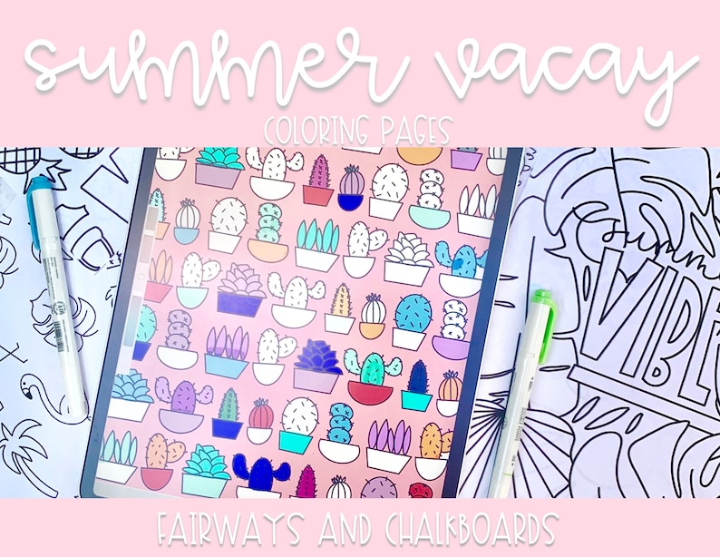 Color ALL the Things: Summer Vacay Coloring Pages Printable - Etsy