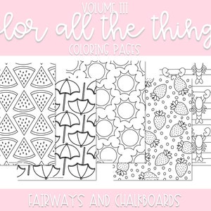 Color ALL the Things Volume Lll Summer Hand Drawn Coloring Pages ...