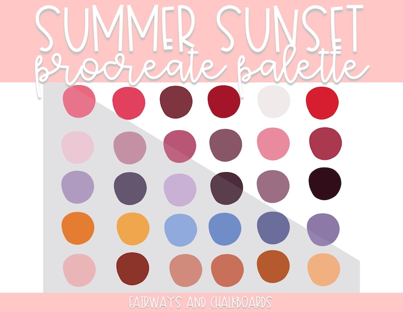 Procreate Summer Sunset Color Palette | Sunset Color Palette ...