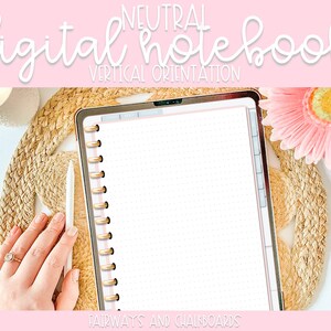 Neutral Portrait Digital Notebook - 5 Tabs | Lined, Blank + Dotted ...