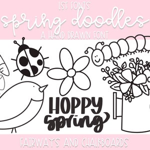 LSF Spring Doodle Font | Dingbat Font | Spring Clip Art - Etsy
