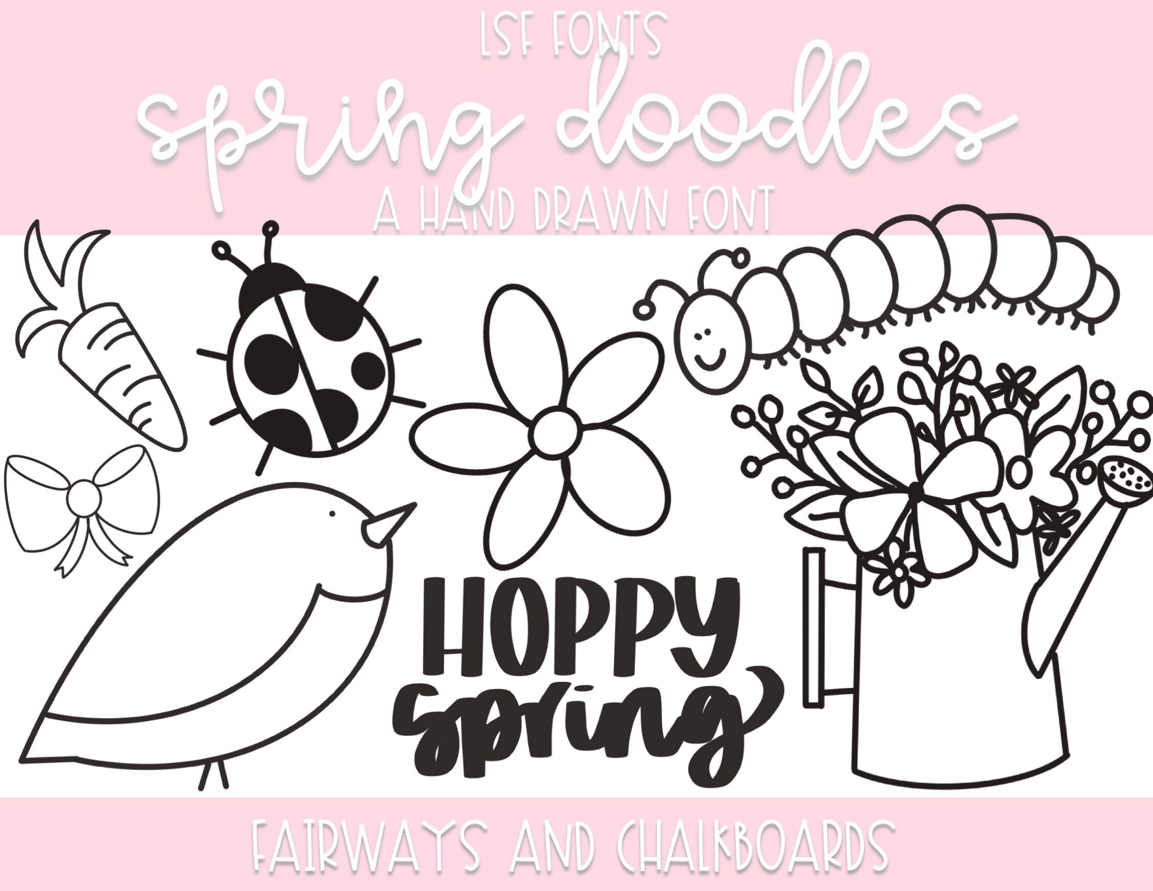 LSF Spring Doodle Font Dingbat Font Spring Clip Art - Etsy
