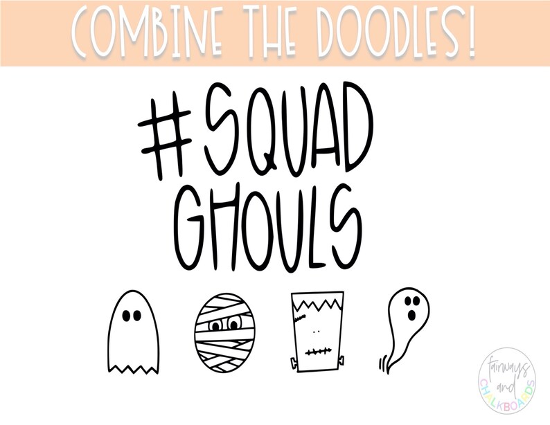 Halloween Doodles | Dingbat Font | Doodle Font | Clip Art - Etsy