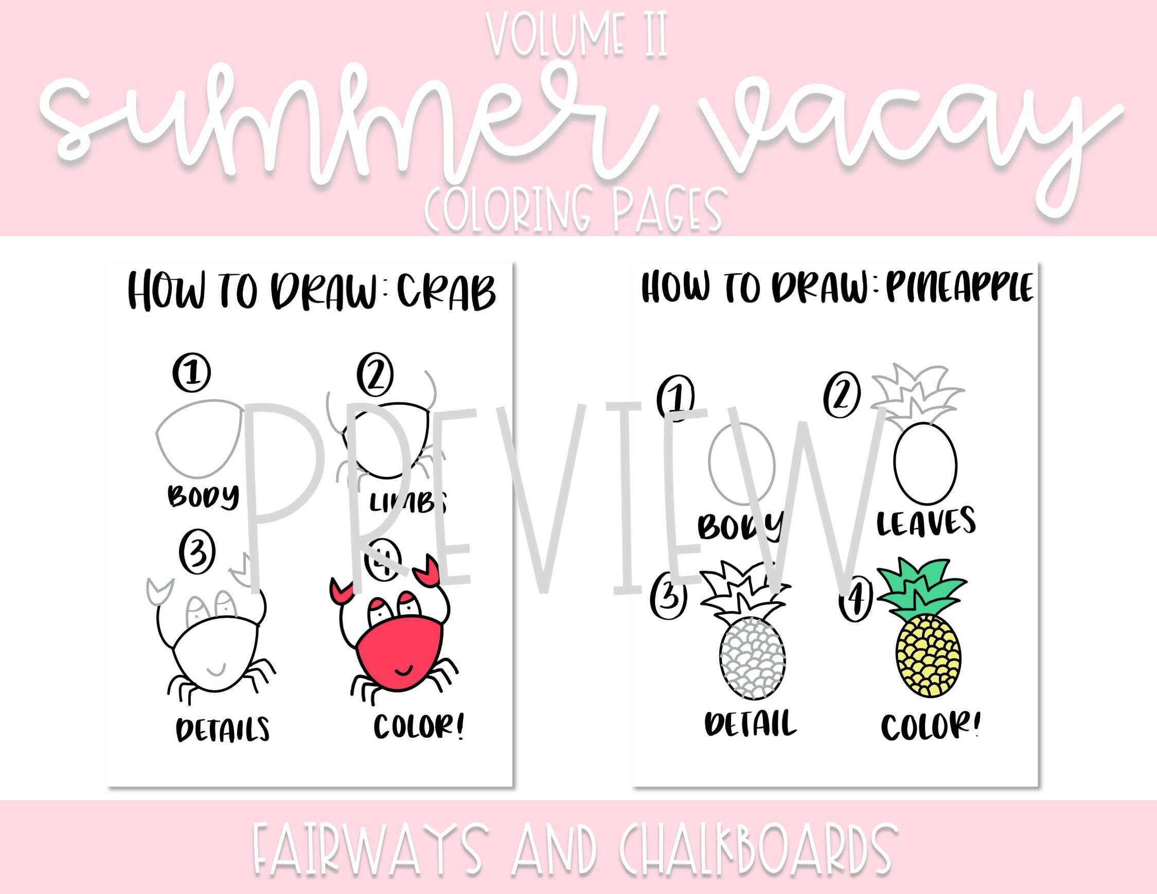 Color ALL the Things Vll: Summer Vacay Coloring Pages | Printable ...