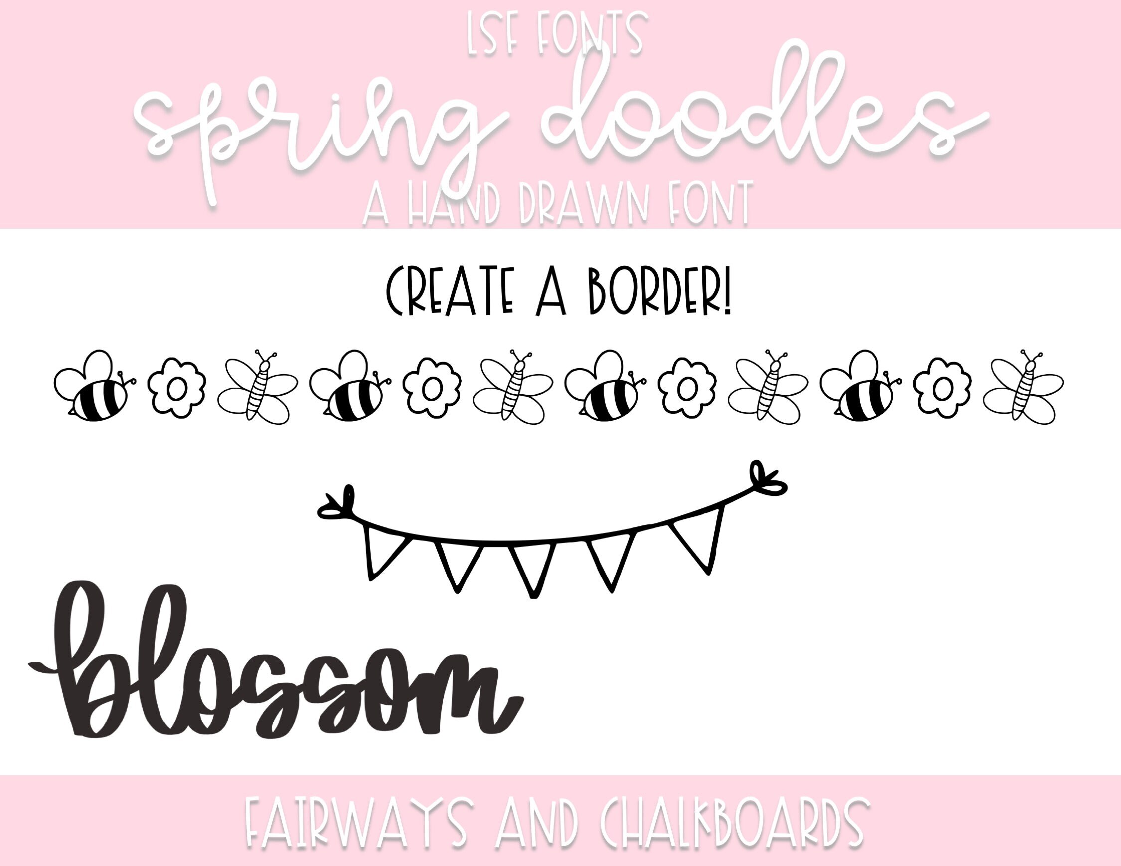LSF Spring Doodle Font Dingbat Font Spring Clip Art - Etsy