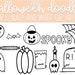 Preppy Halloween Doodle Clip Art | Color + Black and White | Hand Drawn ...