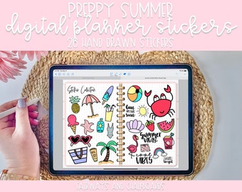 Preppy Digital Planner Stickers | Etsy