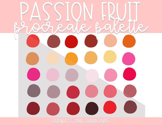 Procreate Passion Fruit Color Palette Bright Color Palette | Etsy